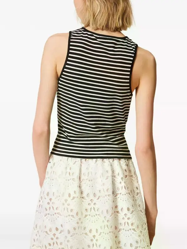 TWINSET Striped Knit Tank Top