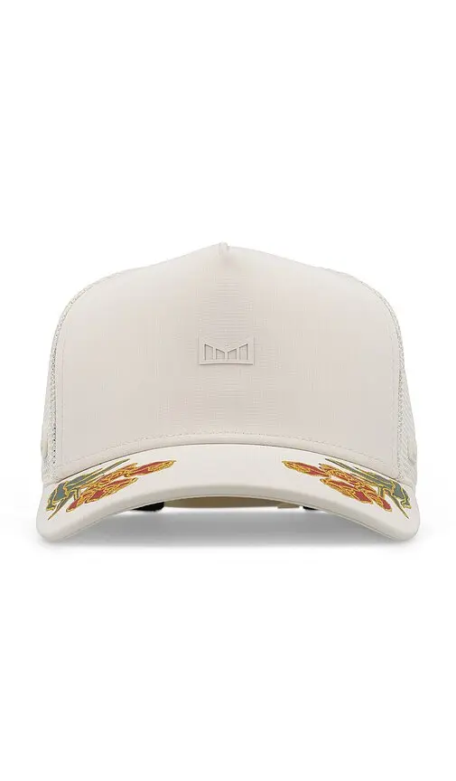 MELIN Hydro Odysea Hoedown Trucker Cap With Floral Applique - Bone