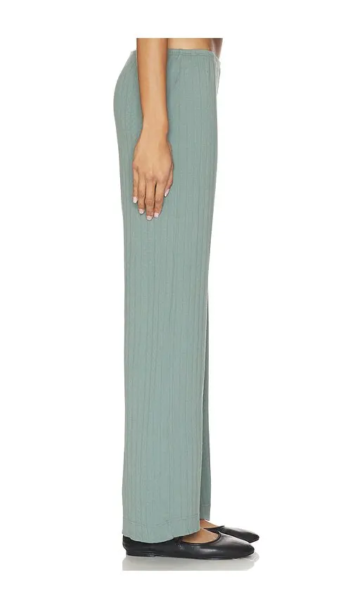Donni. Pointelle Simple Crop Pant - Sage
