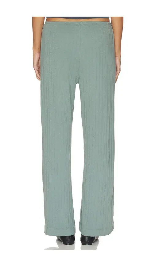 Donni. Pointelle Simple Crop Pant - Sage