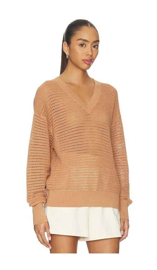 Varley Gaia V-neck Sweater - Camel