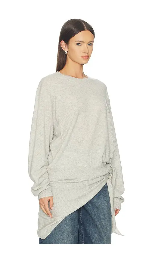 Lioness Olsen Knit Top With Scarf Detail - Slate
