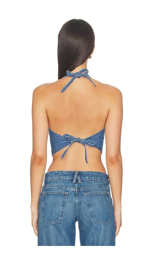 Good American Denim Halterneck Cropped Top