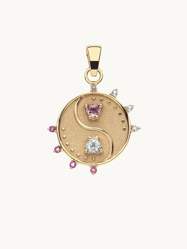 JANE WIN Balance Petite Embellished Coin Pendant - One-color