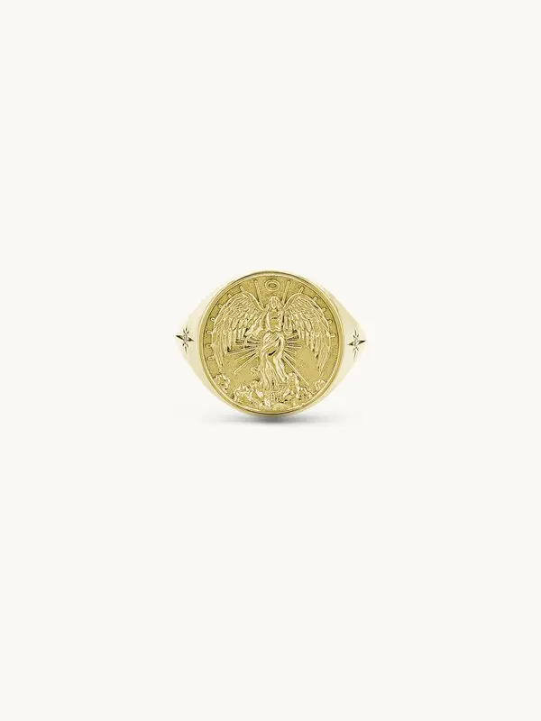 Sheryl Lowe Guardian Angel Signet Ring