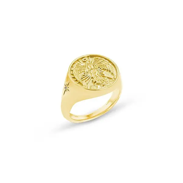 Sheryl Lowe Guardian Angel Signet Ring