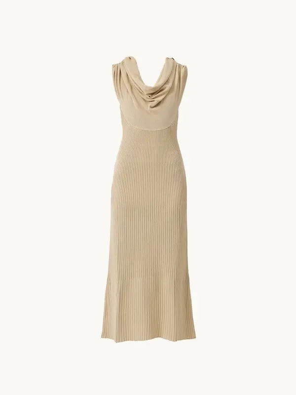 KALLMEYER Manon Cowl Neck Dress - Parchment
