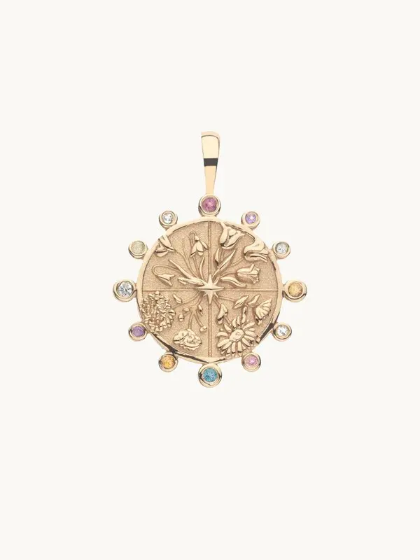 JANE WIN Hope Petite Embellished Coin Pendant - One-color