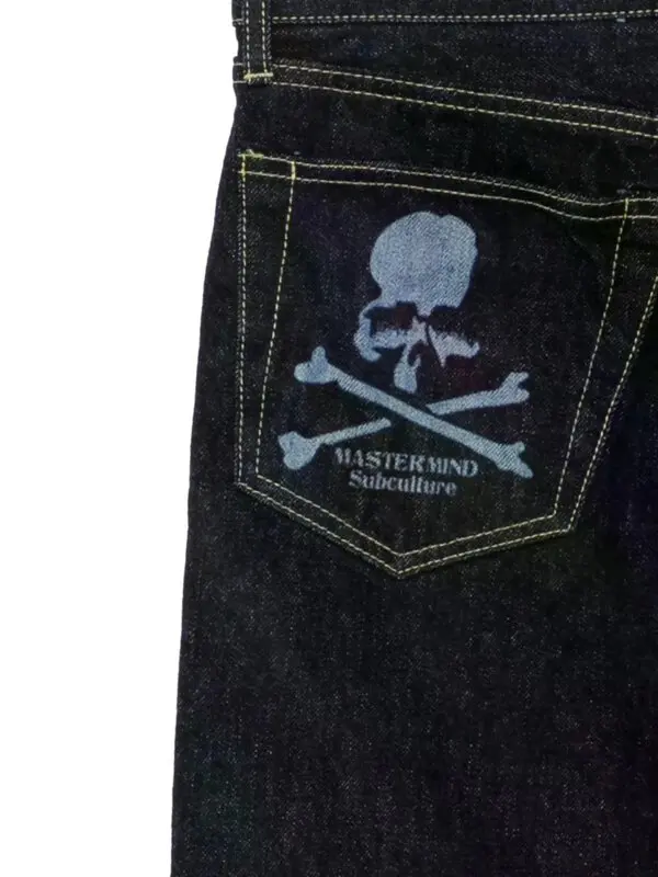 MASTERMIND WORLD Logo Print Wide-leg Jeans