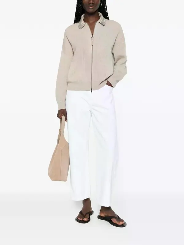 Brunello Cucinelli Embellished Zip-up Cardigan