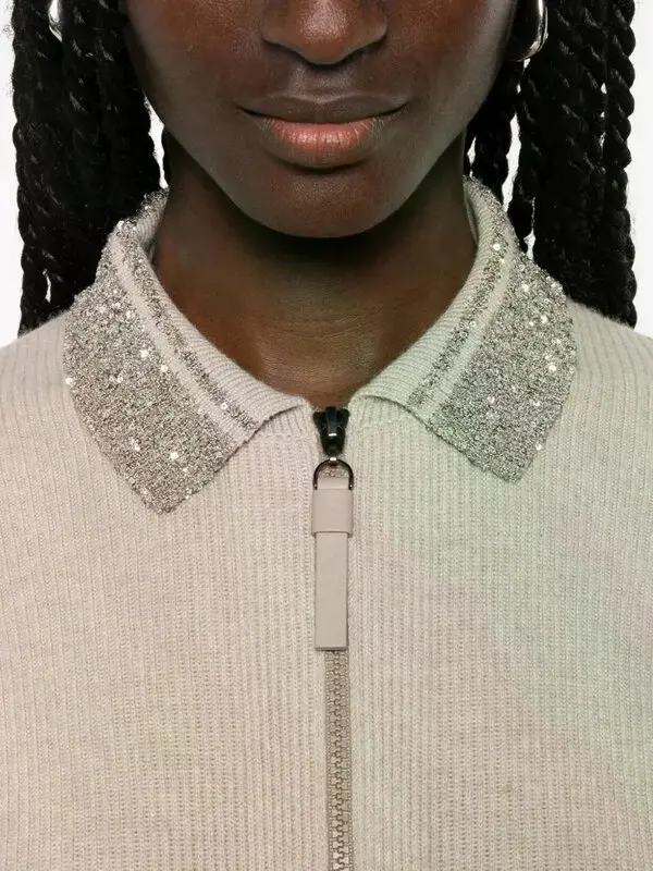 Brunello Cucinelli Embellished Zip-up Cardigan