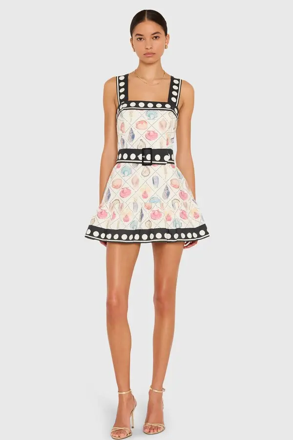 Amanda Uprichard Lena Skort Romper - Coastal Dot