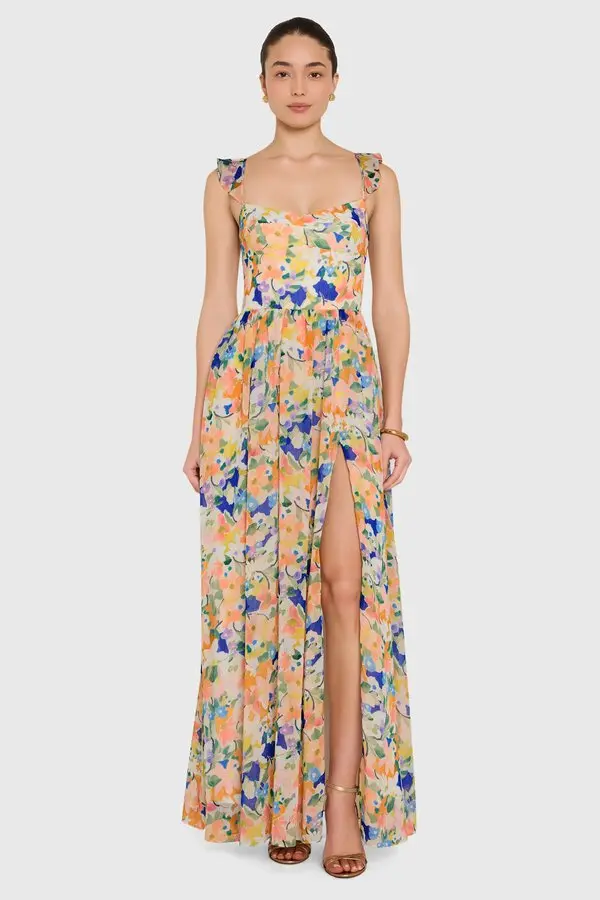 Amanda Uprichard Terrassa Maxi Dress - Orange Multi