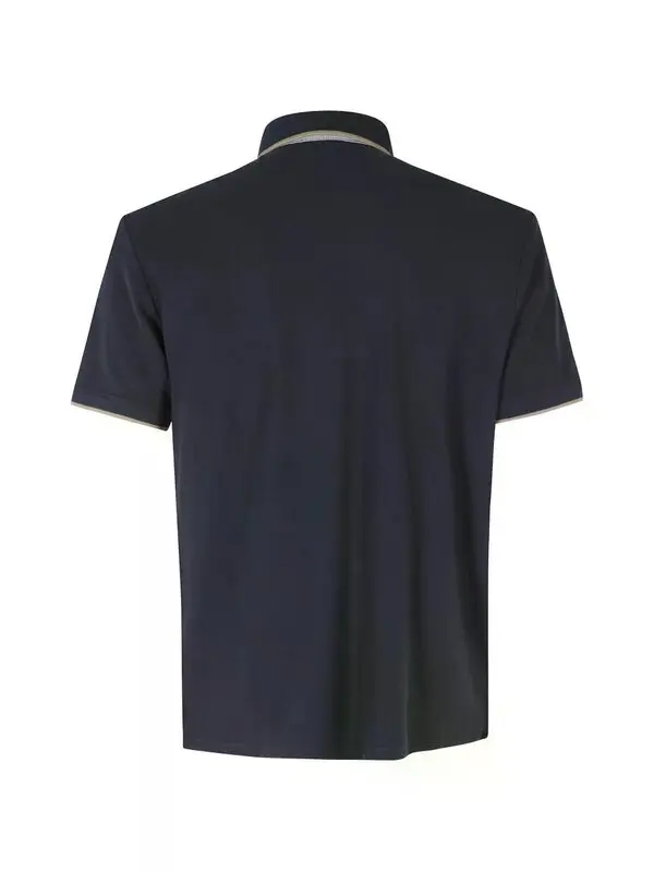 BLAUER. Logo-patch Tipped Polo Shirt