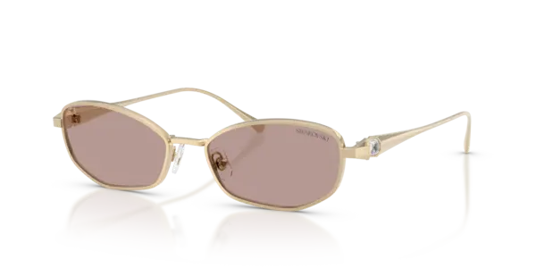SWAROVSKI Gold Tone Oval Sunglasses - Pale Gold