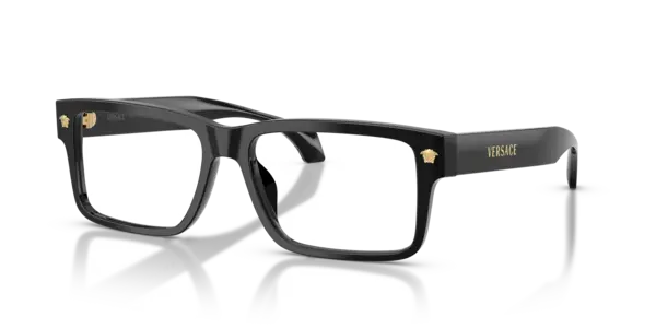 Versace Rectangle Eyeglasses - Noir