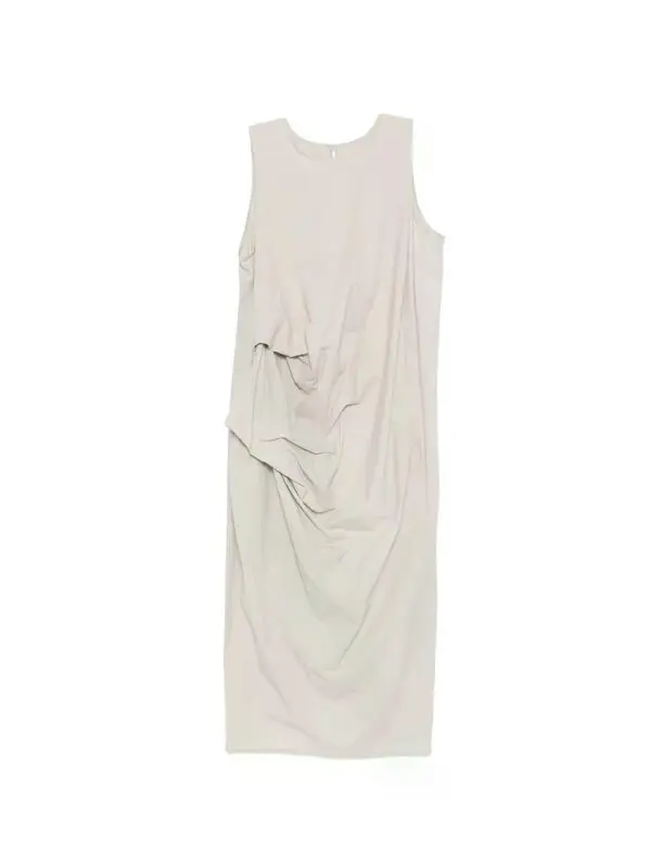 LAUREN MANOOGIAN Draped Crinkled Dress - Neutrals