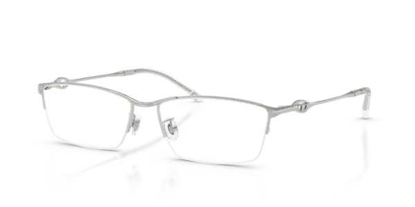DIESEL® Half Rim Rectangle Eyeglasses - Shiny Silver
