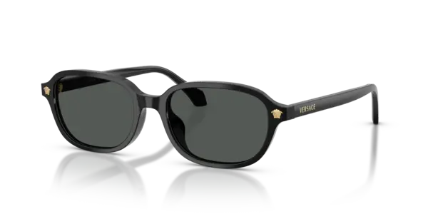 Versace Oval Sunglasses With Medusa Logo - Noir