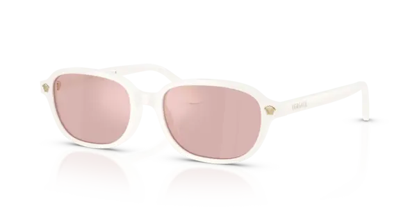Versace Oval Sunglasses With Medusa Logo - White Talc