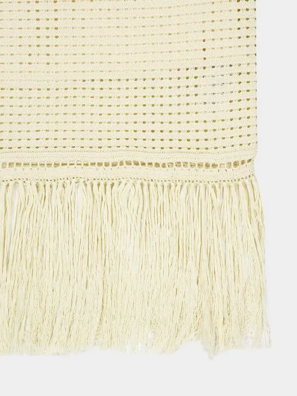 Zimmermann Indra Crochet Fringe Midi Skirt