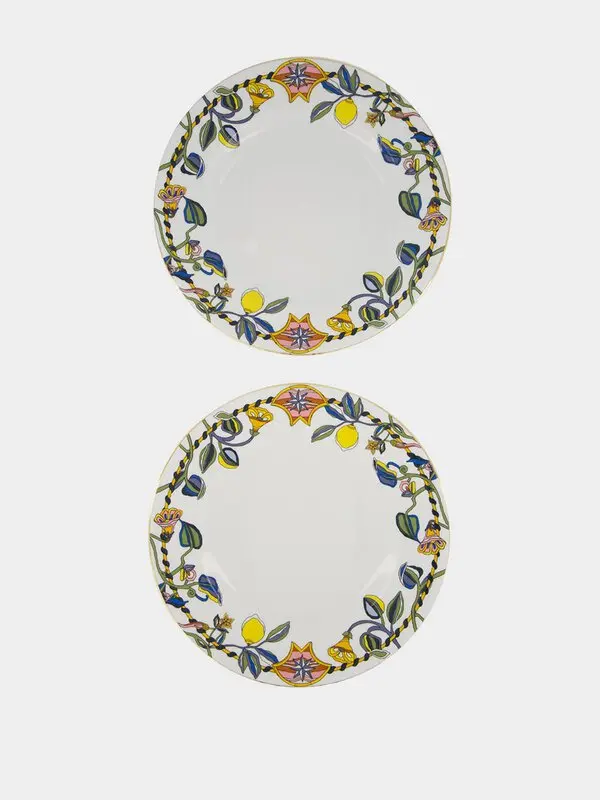 La DoubleJ Borboni Impero Porcelain Dinner Plates Set Of 2