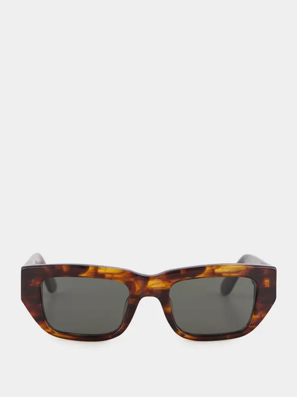 RETROSUPERFUTURE Ra Havana Striata Rectangular Sunglasses - Brown