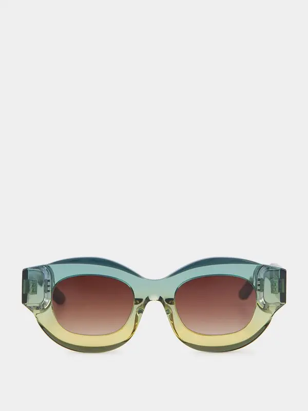 Thierry Lasry Baddy Green Gradient Oversized Sunglasses - Multicolour