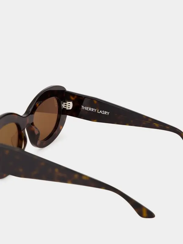 Thierry Lasry Envy Tortoiseshell Oval Sunglasses