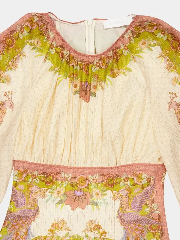 Zimmermann Indra Chartreuse Floral Mini Dress - Multicolour