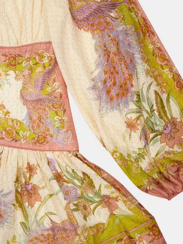 Zimmermann Indra Chartreuse Floral Mini Dress - Multicolour