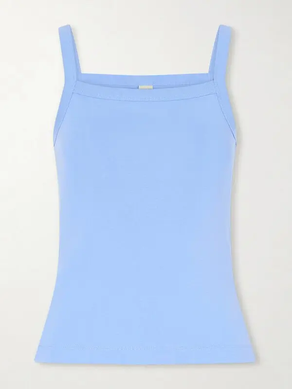 FLORE FLORE May Organic Cotton-jersey Tank Top - Blue