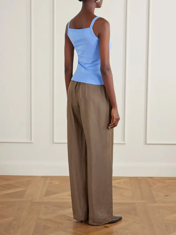 FLORE FLORE May Organic Cotton-jersey Tank Top - Blue
