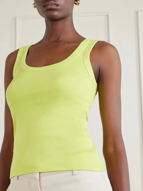 FLORE FLORE Hillie Organic Cotton-jersey Tank Top - Yellow