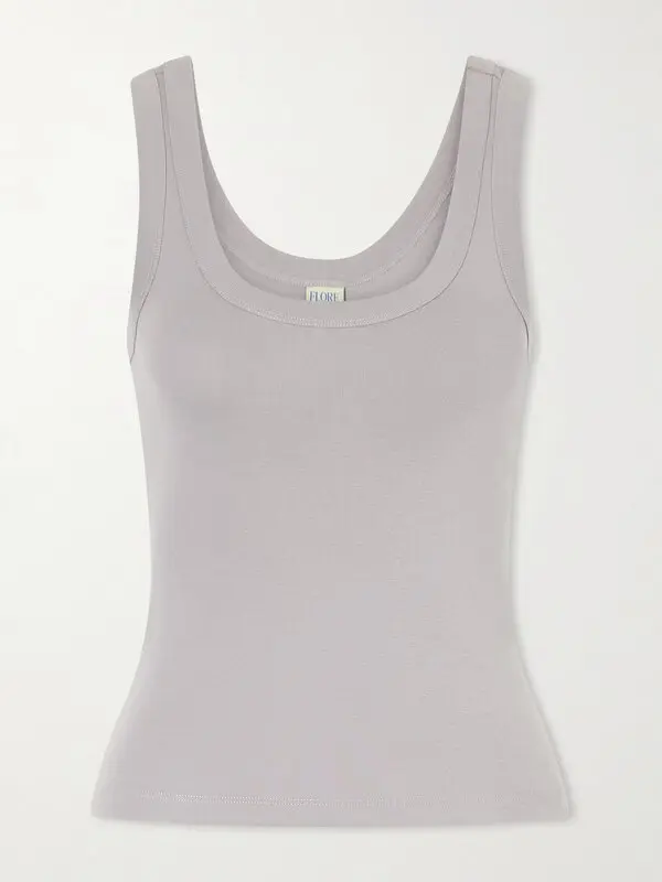 FLORE FLORE Hillie Organic Cotton-jersey Tank - Gray