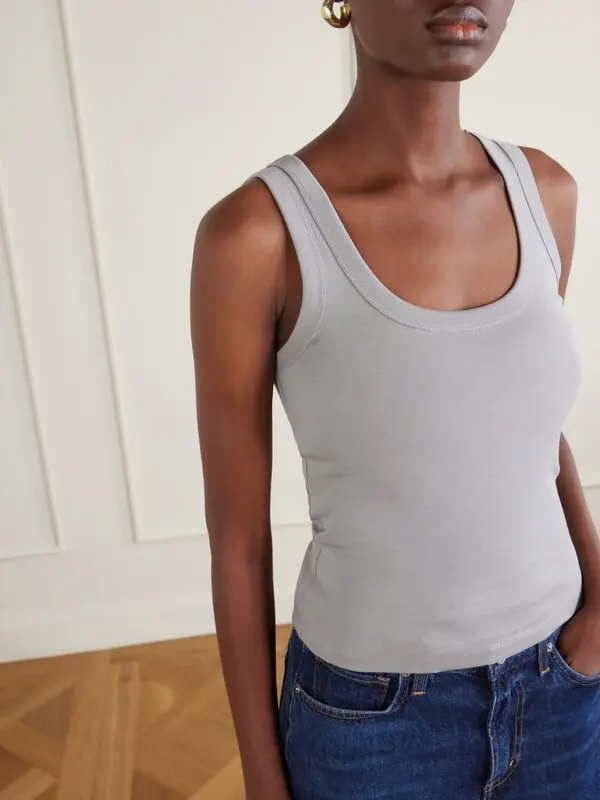 FLORE FLORE Hillie Organic Cotton-jersey Tank - Gray