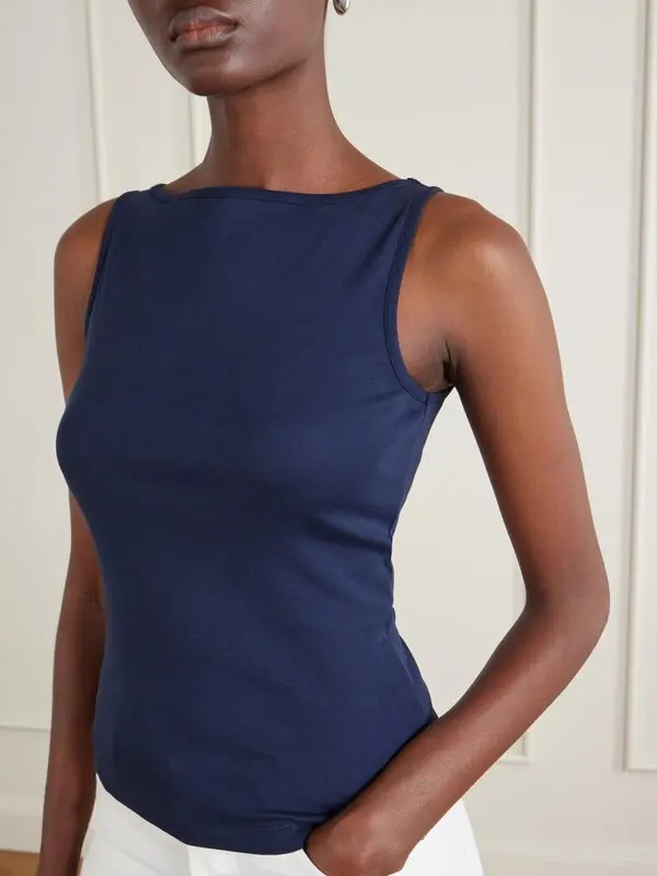 FLORE FLORE Timmi Ribbed Organic Cotton Tank - Blue