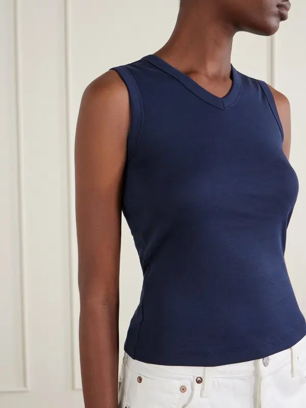 FLORE FLORE Jill" Organic Cotton-jersey V-neck Tank