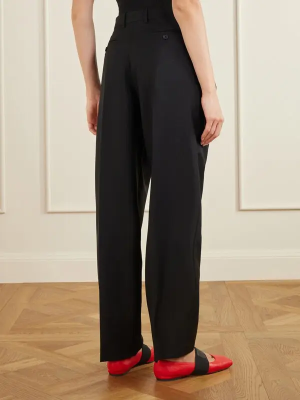 Givenchy Pleated Wool And Mohair-blend Wide-leg Pants