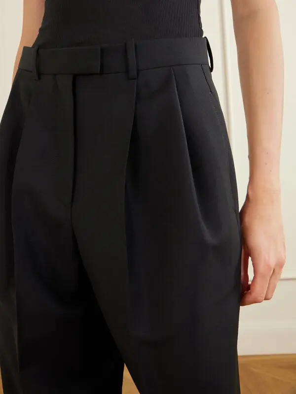 Givenchy Pleated Wool And Mohair-blend Wide-leg Pants