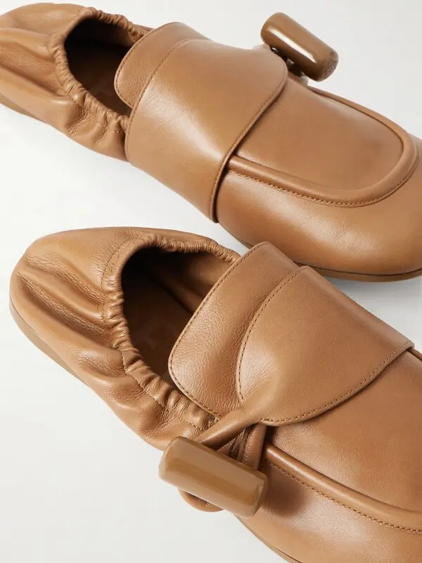 Loewe Toggle Leather Loafers - Brown