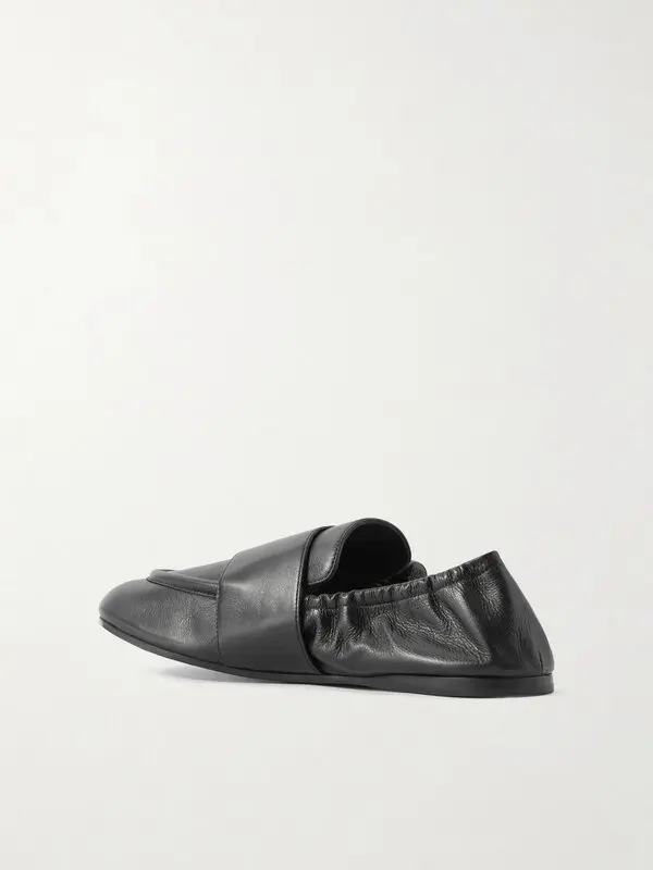 Loewe Toggle Embellished Leather Loafers - Black