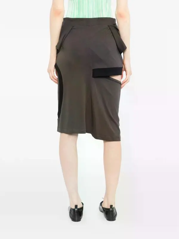 OPEN YY Cut-out Colour-block Midi Skirt