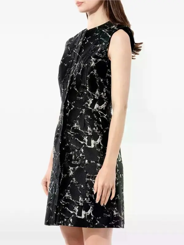 Balenciaga Marble-print Sleeveless Dress
