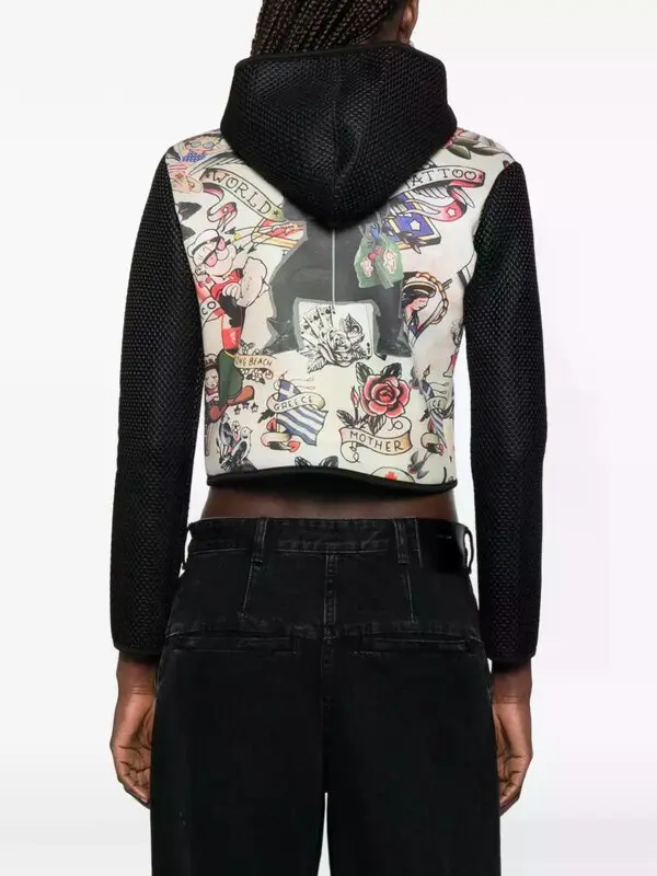 The Artistylist Tattoo-print Cropped Hoodie