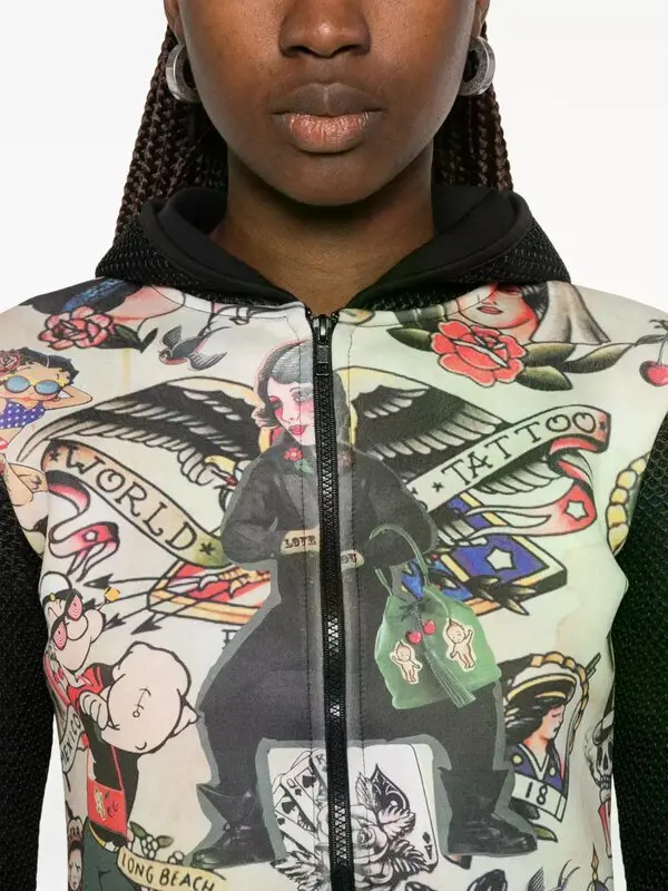 The Artistylist Tattoo-print Cropped Hoodie