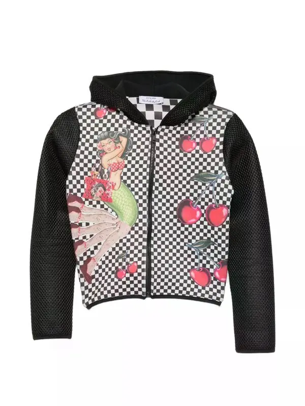 The Artistylist Checkered Mermaid Graphic Jacket