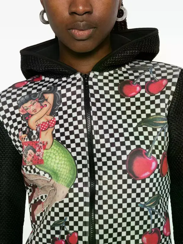 The Artistylist Checkered Mermaid Graphic Jacket