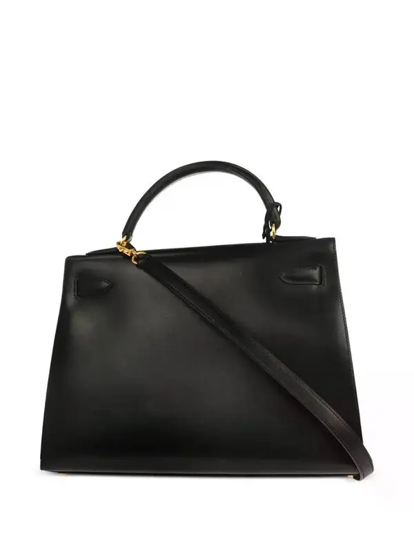 Hermès 1996 Sellier Kelly 32 Two-way Leather Handbag - Black