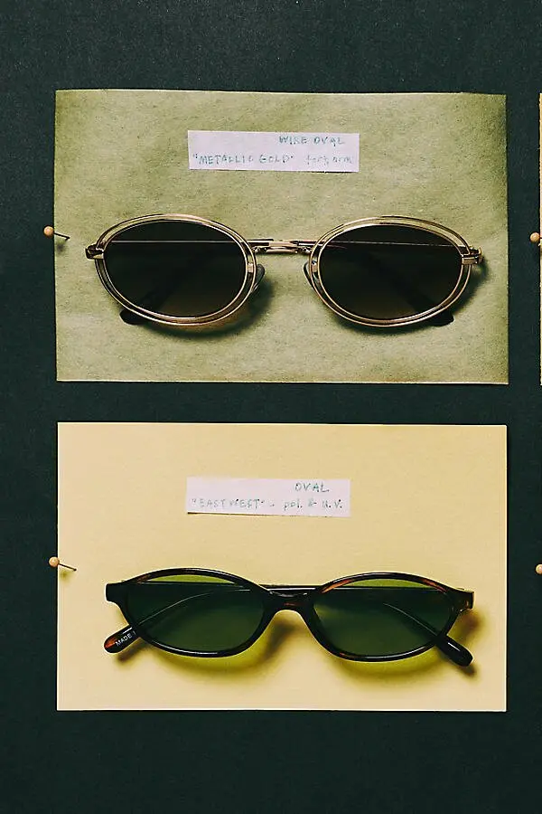 I-SEA Oval Rim Sunglasses - Gold/brown Ombre